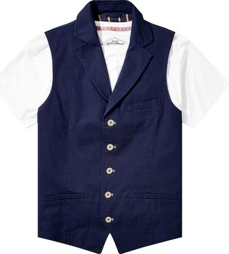 Joe Browns Herren Vintage Workwear Twill Waistcoat Weste, Navy, 54