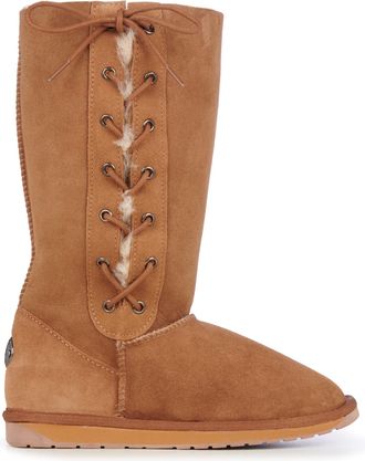 Emu Australia Womens Platinum Hi Lace Sheepskin Boot, Chestnut, Size 40