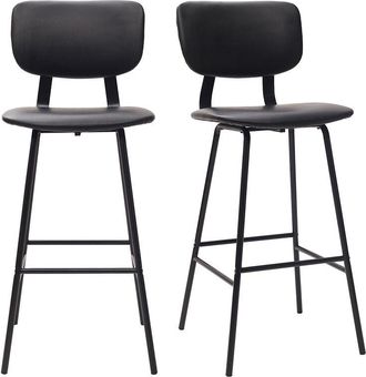 Miliboo Design-Barhocker Schwarz mit Metallbeinen 75 cm (2 Stk.) LAB