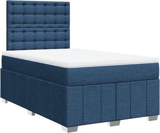 vidaXL Vidaxl Giroletto A Molle Con Materasso Blu 120x190 Cm In Tessuto