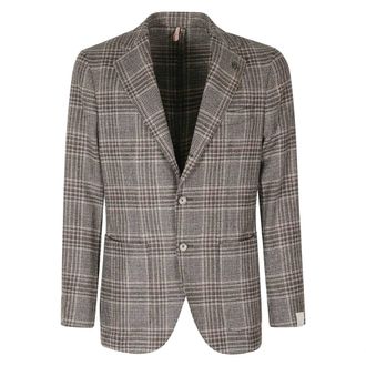 Santaniello Einknopf-Sakko mit Karomuster - - Jackets - Herren - Braun - XL