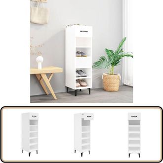 vidaXL Vidaxl - Schuhschrank Weiß 30x35x105 cm Holzwerkstoff - Schuhschrank - Holzwerkstoff - Weißer Schuhschrank - Garderobe - Schuhorganisation