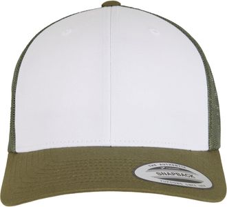 Flexfit Unisex Retro Trucker Colored Front mossgreen/White/Olive, one Size
