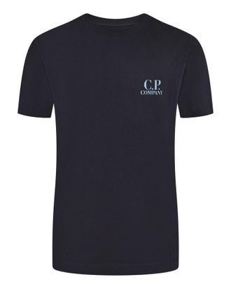 C.P. Company Unifarbenes Jersey-T-Shirt mit Logo-Print auf der Brust in