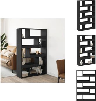 vidaXL Vidaxl - Raumteiler Schwarz 100x33x156,5 cm Holzwerkstoff - Raumteiler - Raumtrenner - Regal Raumteiler - Regal Raumtrenner