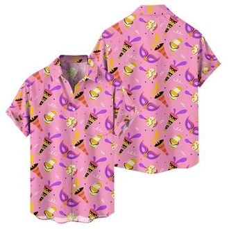 Generic Costume de carnaval pour homme - Chemise &agrave; manches courtes - Coupe ample - Chemise d&eacute;t&eacute; streetwear l&eacute;g&egrave;re et confortable - Chemise &agrave; manches courtes -