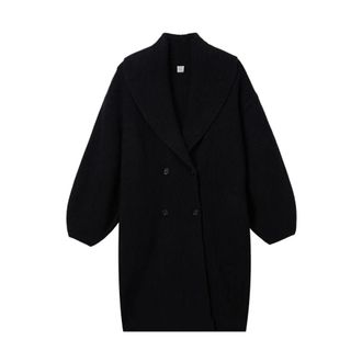 Toteme Femme, Pulls, Noir, Taille: 34 FR Long Shawl Lapel Cardigan