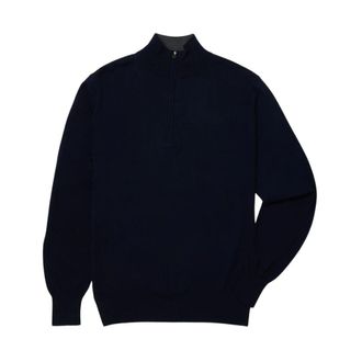 Brooks Brothers Merino-Woll-Polohemd mit Rei&szlig;verschluss - - Knitwear - Herren - Blau - L