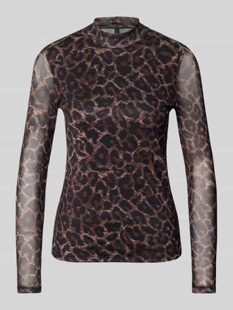 Only Slim Fit Langarmshirt mit Allover-Muster Modell ERICA
