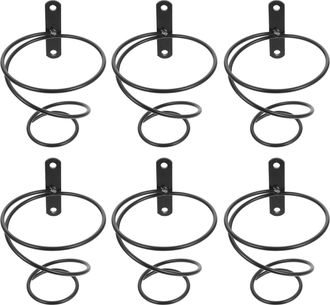 Cabilock 6 St&uuml;ck Wandmontierte Weinregale aus Eisen Metall Rotwein Flaschenhalter mit Offenem Rahmen f&uuml;r K&uuml;che Bar Heimdekoration