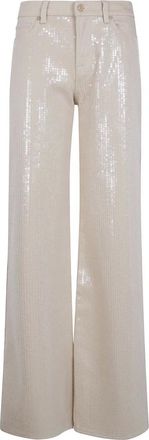 7 For All Mankind Femme, Pantalons, Beige, Taille: W23 Lotta Radiance Wide Leg Jeans