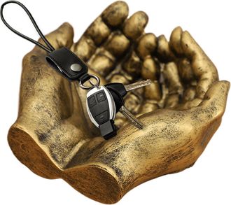 Generic Handtablett aus Harz, Doppelhand-Halterung, Keys Storage Sculpture | Dekoratives Schmuckstück mit offenem Palmstil, Organisationsschild für Eingänge R