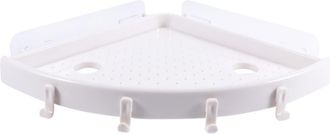 Valiclud Wandregal Weiß Badezimmerregal Mit Saugnapf Dreieckig Für Dusche Spurloses Regal Aus Pp-Material Hohldesign Für Shampoo Und Utensilien Leicht Zu Reini