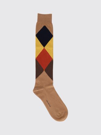 Ballantyne Hohe Socken aus Baumwollmischung mit Rautenmuster und Kontrastlogo