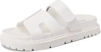 Queen Helena Sandales Platform &agrave; d&eacute;chirure Casual Femme X32-227, Blanc, 39 EU