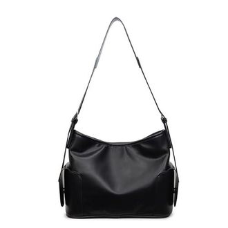 Generic Sac &agrave; bandouli&egrave;re en forme de croissant en polyur&eacute;thane multi-poches avec poign&eacute;e sur le dessus - Couleur unie - Grand sac pour femme - Pour le travai