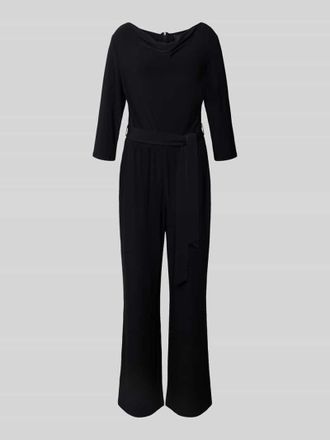 s.Oliver Black Label Regular Fit Jumpsuit mit Wasserfall-Ausschnitt