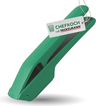Fackelmann Chefkoch trifft Fackelmann Premium Knoblauchpresse - Robuster Edelstahl & Kunststoff, Ergonomisches Design, Spülmaschinenfest - Made in Germany