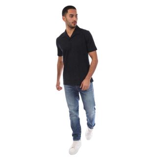 HUGO BOSS H-Pye 18 Poloshirt f&uuml;r Herren, Mercerisierte Baumwolle, kurz&auml;rmlig (Blau)