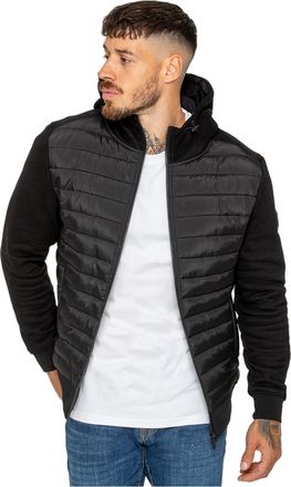 Enzo Jeans Herren Kapuzen-Stepp-Hybridjacke - Schwarz