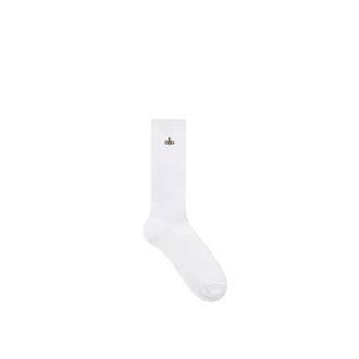 Vivienne Westwood Femme, Sous-v&ecirc;tements, Blanc, Taille: S Ribbed Crew Sock