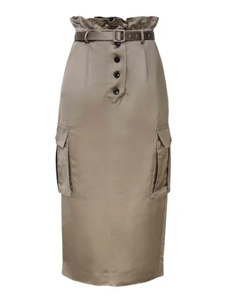 Self Portrait Jupe Midi - Beige