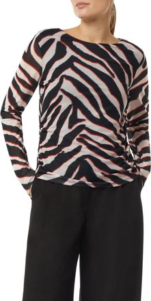 Comma Mesh-Shirt mit seitlicher Raffung