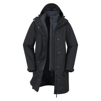 Mountain Warehouse Luna Jacke, wasserfest f&uuml;r Damen, 3 in 1, Lang (Schwarz)