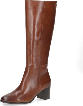 Caprice Damen Stiefel aus Leder mit Blockabsatz, Braun (Cognac Nappa), 38.5 EU