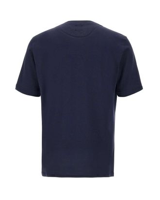 Eleventy Mens Crew-Neck T-Shirt Blue-Light Grey Cotton T-Shirts Blue/light And Polos