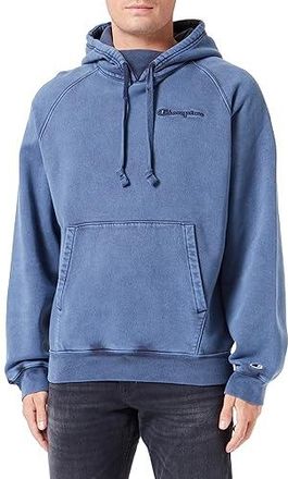 Champion Rochester 1919 Logo Dyed/Wash Sweatshirt à Capuche, Blu Notte, L Homme