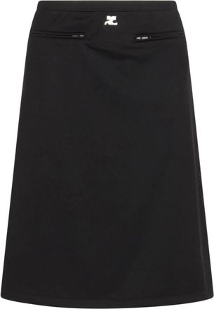 Courr&egrave;ges Femme, Jupes, Noir, Taille: 36 FR Midi Skirts