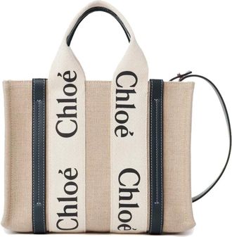 Chlo&eacute; Petit sac cabas Woody - Femme - Sacs - Beige - Taille: ONE Size
