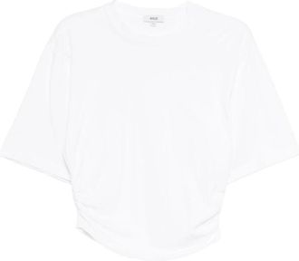 A Gold E Femme, Tops, Blanc, Taille: 36 FR T-shirt &agrave; manches courtes avec col rond et design cache-coeur