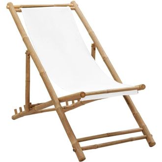 vidaXL vidaXL Liegestuhl Bambus und Canvas