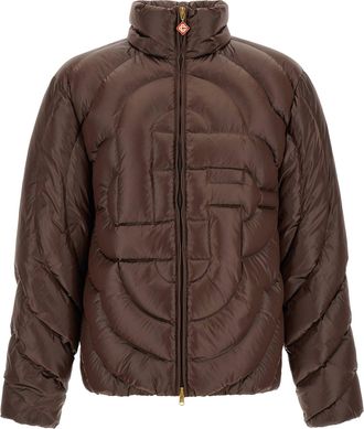 Casablanca Diamond Monogram Quilted Down Jacket - Brown