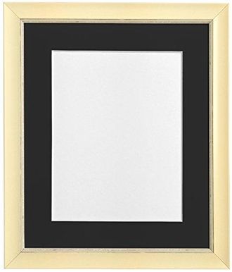 Frames by Post Frames by Post 20 x 16 Zoll Nordic Bild-/Fotorahmen mit Plastikscheibe f&uuml;r 16 x 12 Zoll gro&szlig;es Bild mit schwarzem Passepartout, Antique-Look, cremefar