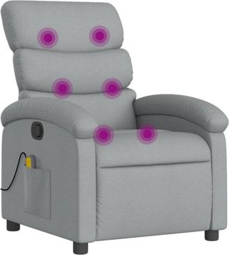 vidaXL Massage-Relaxsessel, hellgrauer Stoff vidaXL