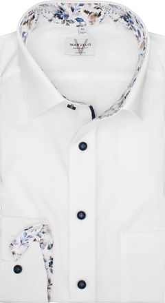 Marvelis Herrenhemd | Modern Fit | Langarm 64 cm | Weiß | New Kent Kragen | Gr. 40