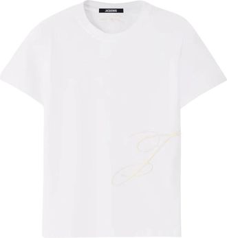 Jacquemus Femme, Tops, Blanc, Taille: 38 FR T-shirt J avec design ludique