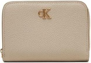 Calvin Klein Portefeuille en Cuir à Rabat Minimaliste Monogramme pour Femme, Marron (Château), One Size