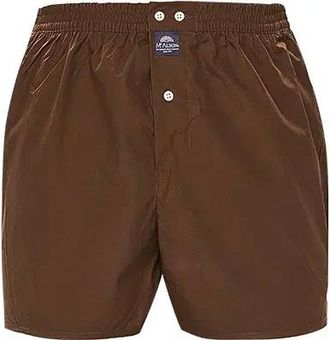 MC Alson Herren Boxershorts braun Baumwolle unifarben