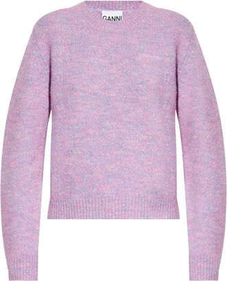 Ganni Femme, Pulls, Rose, Taille: 42 FR Brushed Alpaca O-neck