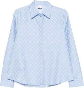 Casablanca Femme, Blouses et Chemises, Bleu, Taille: 44 FR Chemise &agrave; motif monogramme