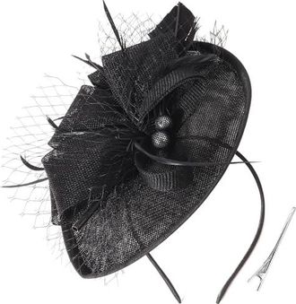 Dreshow Fascinateur en Plumes à Flèche Unique Bandeau et Pince Fourchue Coiffure de Mariage Fascinateur de Derby Coiffure de Pilier pour Filles et Femmes