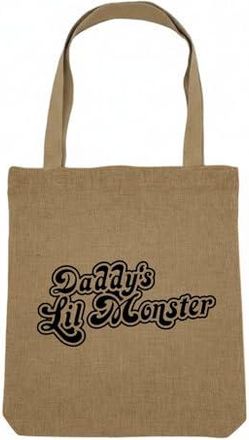 Fabulous Sac Shopping Tote Bag Aspect Lin - Daddys lil Monster Halloween Kid Son - Sac de Courses Toile Epaisse 360g Beige Naturel Cabas Port&eacute; Epaule Solide Im