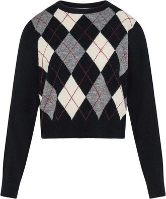 Seventy Pull &agrave; col rond &agrave; motif losanges - Femme - Pulls - Bleu - Taille: 42 FR