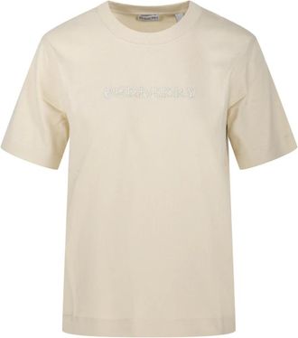 Burberry Femme, Tops, Beige, Taille: 38 FR T-shirt &agrave; Imprim&eacute; Bougie