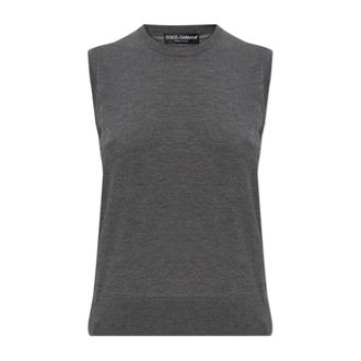 Dolce & Gabbana Kaschmirweste - - Knitwear - Damen - Grau - M