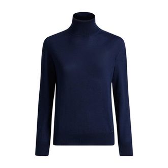 Kiton Kaschmir- und Seiden-Polo-Pullover - - Knitwear - Damen - Blau - M